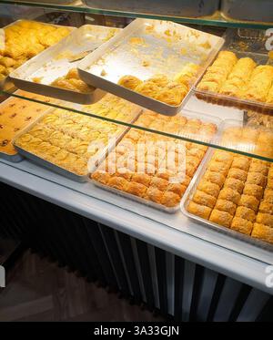 Turkish sweets on display at bakery 2018 Istanbul Stock Photo - Alamy