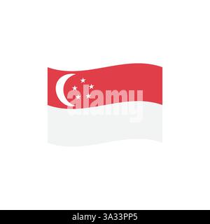 singapore flag emoji symbol sign icon vector illustration Stock Vector ...