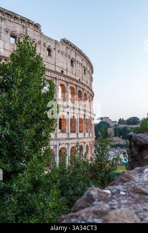magnificent view of the historic Colosseum, symbol of the city of Rome ...