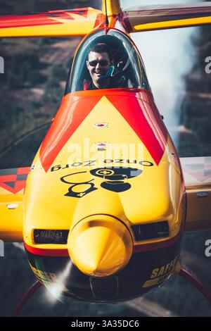 The Extra EA-330SC, Reg OO-SDJ, piloted by Stijn De Jaeghere, is a high ...