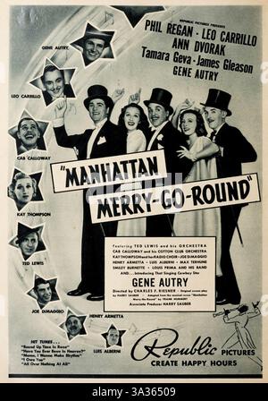 1937 Manhattan Merry-Go-Round film poster - comedy directed by Charles ...