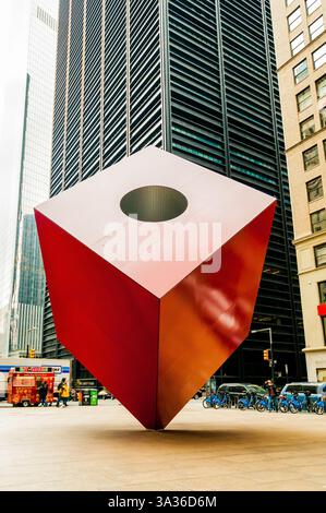 Red Cube, New York City Stock Photo - Alamy