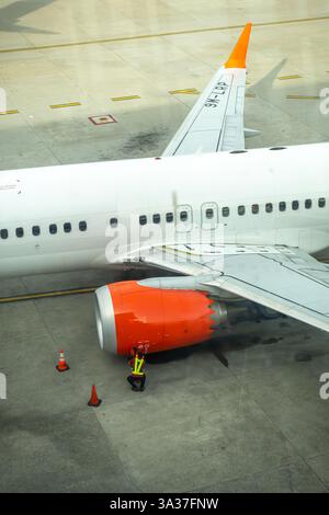 The Boeing B-737 is a short- to medium-range twinjet airliner, one of ...