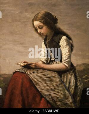 This painting by Jean-Baptiste-Camille Corot, titled *The Letter ...