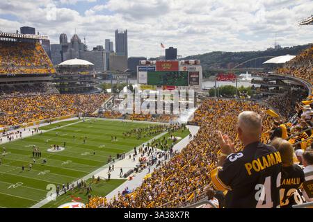 Pittsburgh Steelers fans cheer before an NFL preseason football game ...