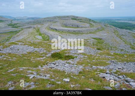 Limestone hills, Burren, on the Mullaghmore Loop walk, County Clare ...