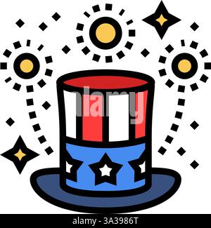 top hat fireworks color icon vector illustration Stock Vector Image ...