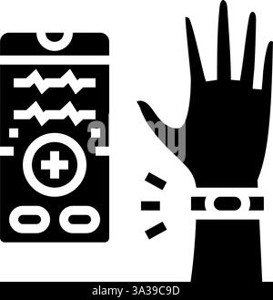 biometric health sensor healthcare innovation glyph icon vector ...
