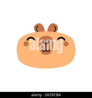 Cute Capybara Face icon. Capybara head sign Stock Vector Image & Art ...