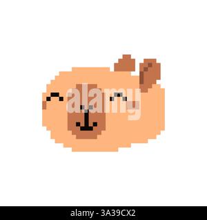 Capybara pixel art. 8 bit Capybara face Stock Vector Image & Art - Alamy