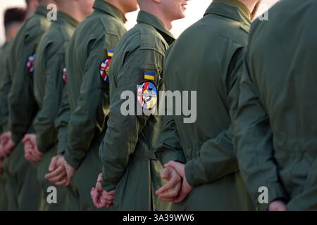 EMBARGOED TO 1500 TUESDAY OCTOBER 22 Ukrainian pilots, who have ...