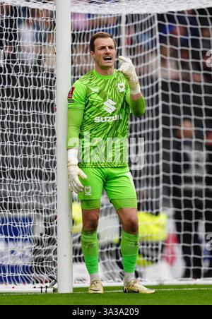 Milton Keynes Dons Goalkeeper Craig MacGillivray (15) Warms Up before ...