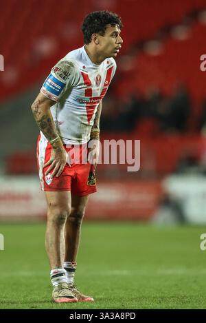 Tristan Sailor of St. Helens during the Betfred Super League Round 5 ...