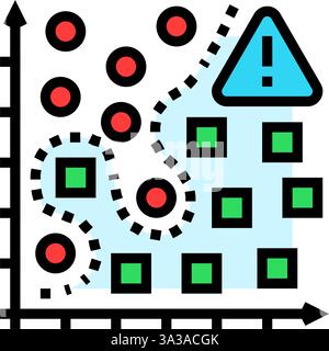 overfitting warning machine learning color icon vector illustration ...