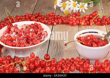 Ripe cherry and jam on light background Stock Photo - Alamy