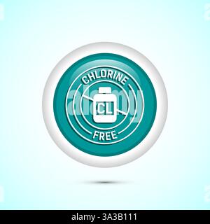 Chlorine free icon design illustration, Chlorine free label, badge ...