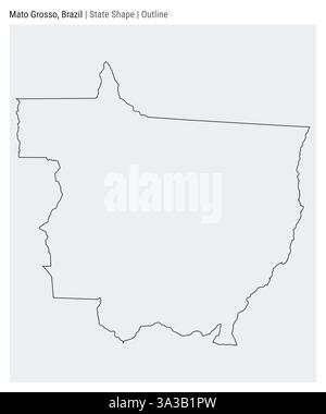 Simple outline map of Mato Grosso is a state of Brazil. Stylized minimal line design Stock ...