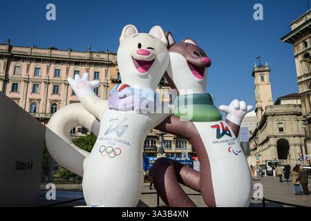 The Olympic Mascots: Tina and Milo Stock Photo - Alamy