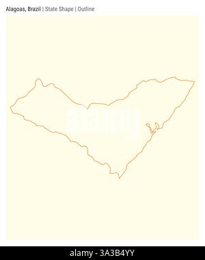 Alagoas map. Just a simple border map. Shape of the state. Flat blank ...