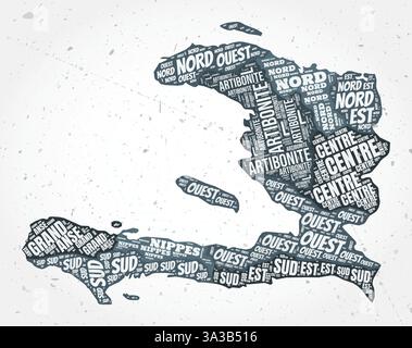 Haiti Text Style Regions. Country region names word clouds in the ...