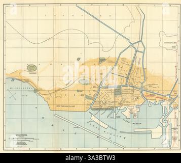 Tokyo town/city plan. Japan antique tourist map 1930 old chart Stock ...