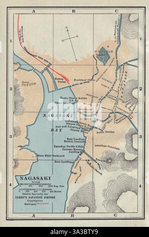 Tokyo town/city plan. Japan antique tourist map 1930 old chart Stock ...