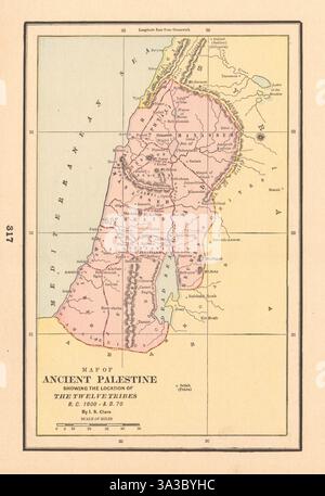 Ancient "Palestine". Tribes of Israel. Holy Land. D'ANVILLE 1815 old ...