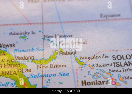 Rabaul On The World Map-Geo Political Map Stock Photo - Alamy
