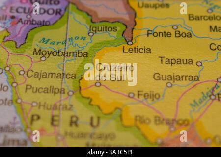 Leticia On The World Map-Geo Political Map Stock Photo - Alamy