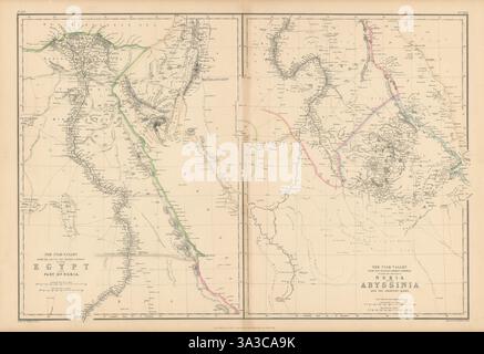 The Nile Valley. Blue & White Niles. Egypt Sudan Ethiopia. HUGHES 1859 ...