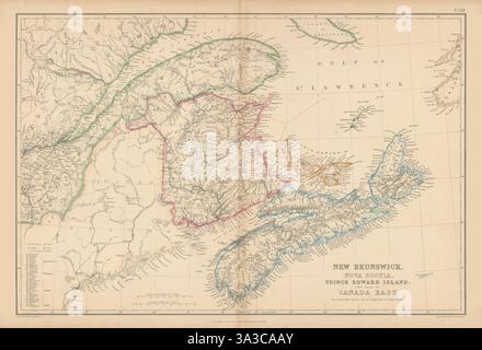 New Brunswick, Nova Scotia, Prince Edward Island &… Canada East. LOWRY 1859 map Stock Photo - Alamy