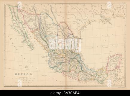 Mexico by Joseph Wilson Lowry showing "Gadsden or Arizona" 1859 old map ...