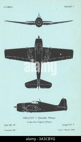 Grumman Hellcat I fighter. Air Ministry aircraft recognition photos ...