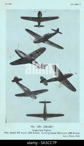Messerschmitt Me 109F fighter. Air Ministry aircraft recognition ...