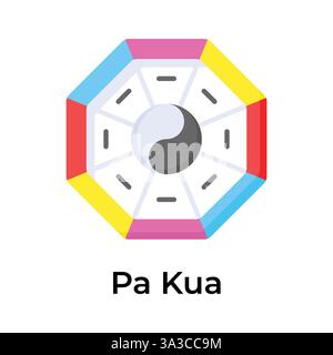 Pa Kua Mirror icon design, ready to use vector editable style Stock ...