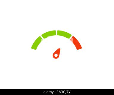 Speed performance gauge meter. Colorful speedometer with arrow needle ...