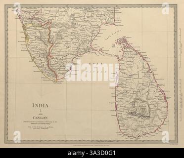 SOUTH INDIA & CEYLON (SRI LANKA) . Carnatic Travancore Kochi. SDUK 1844 ...