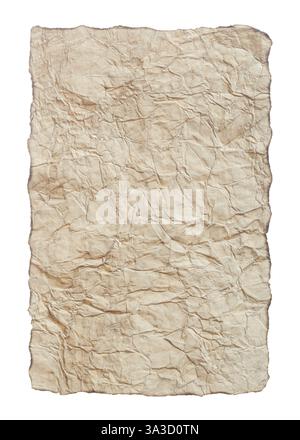 Vintage crumpled paper isolated on white Stock Photo - Alamy