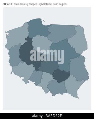 Map of Poland with regions. Just a simple country border map with ...