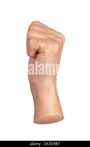 Elderly clenched fist, symbolizing strength, resistance, and ...