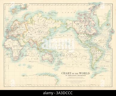 Political world map Mercator projection Stock Photo - Alamy
