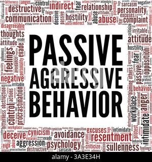 Passive-Aggressive Behavior vector illustration word cloud isolated on ...