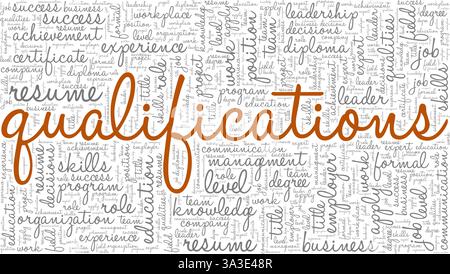 Qualifications vector illustration word cloud isolated on white ...