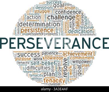 Perseverance vector illustration word cloud isolated on white ...