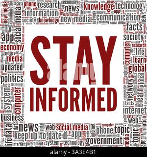 Stay Informed vector illustration word cloud isolated on white background Stock Vector Image ...