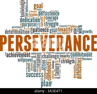 Perseverance vector illustration word cloud isolated on white ...