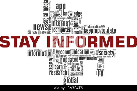 Stay Informed vector illustration word cloud isolated on white background Stock Vector Image ...