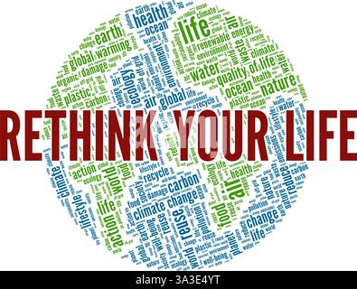 Rethink Your Life - Ecology and Environment awareness vector ...