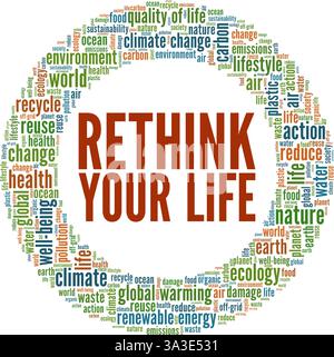 Rethink Your Life - Ecology and Environment awareness vector ...
