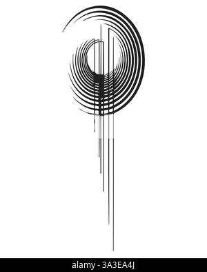 Abstract geometric form, shape. Distorted, deformed patch element ...